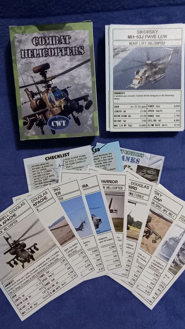 CWT Combat Helicopters Thick Edition Cards, Hobbies & Toys, Toys ...