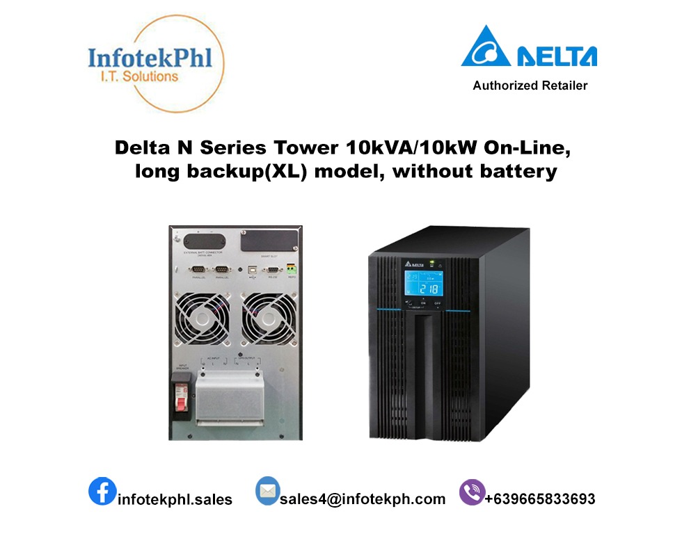 Delta N Series Tower 10kVA/10kW On-Line UPS, long backup(XL) model ...