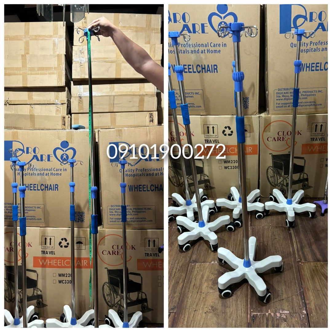 Dextrose stand with wheels, Beauty & Personal Care, Foot Care on Carousell