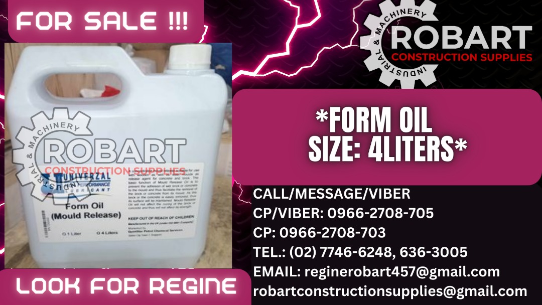 *Form oil Size: 4liters*, Commercial & Industrial, Construction Tools ...