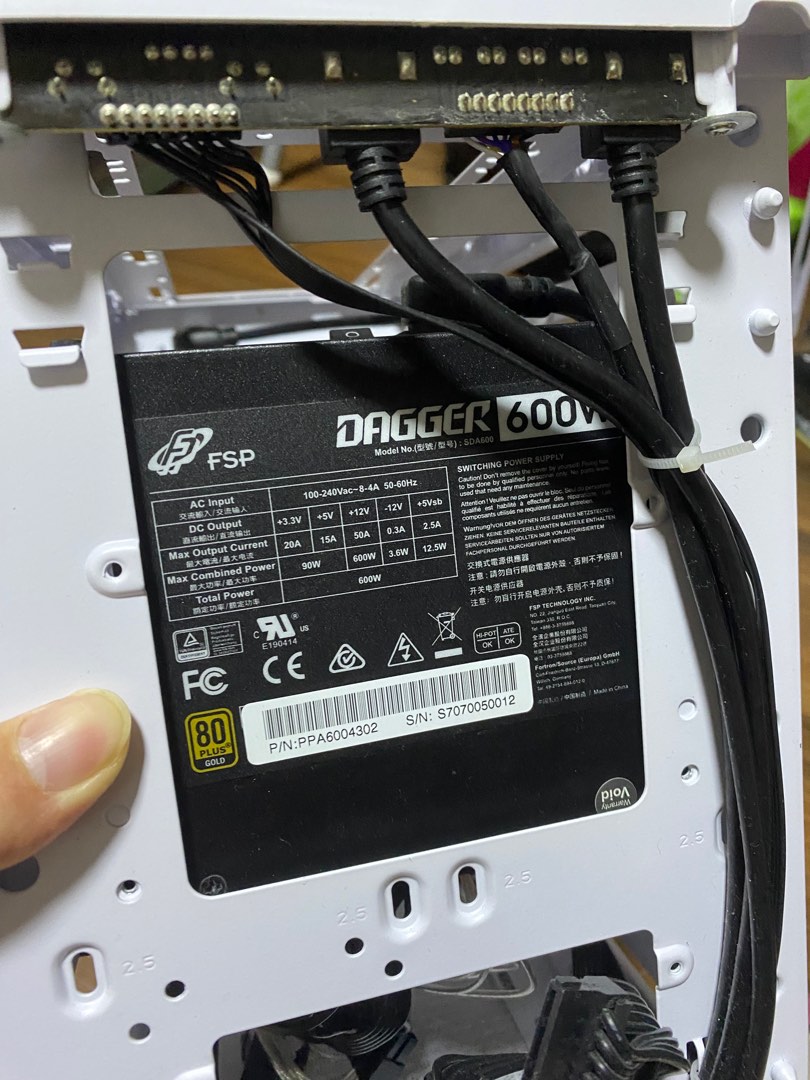 FSP dagger 600 w sfx 80plus gold full mod全模火牛 送隻白色趣造 sama im01 mesh ...