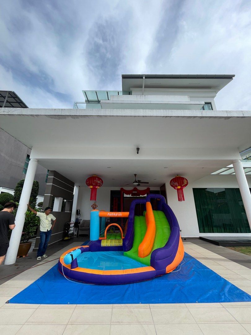 Fun Airmyfun Bouncy Castle Indoor Waterpark Kids Pool Slide Bouncy ...