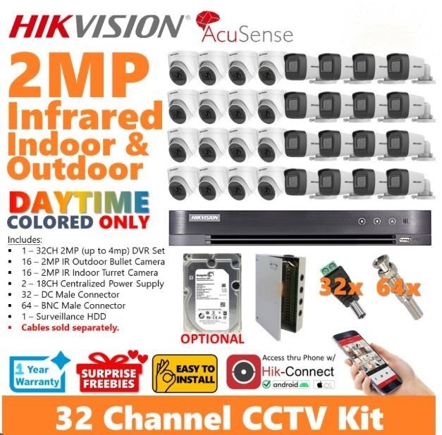 HIKVISION CCTV CAMERA 32 CHANNEL SET PACKAGE, Furniture & Home Living ...