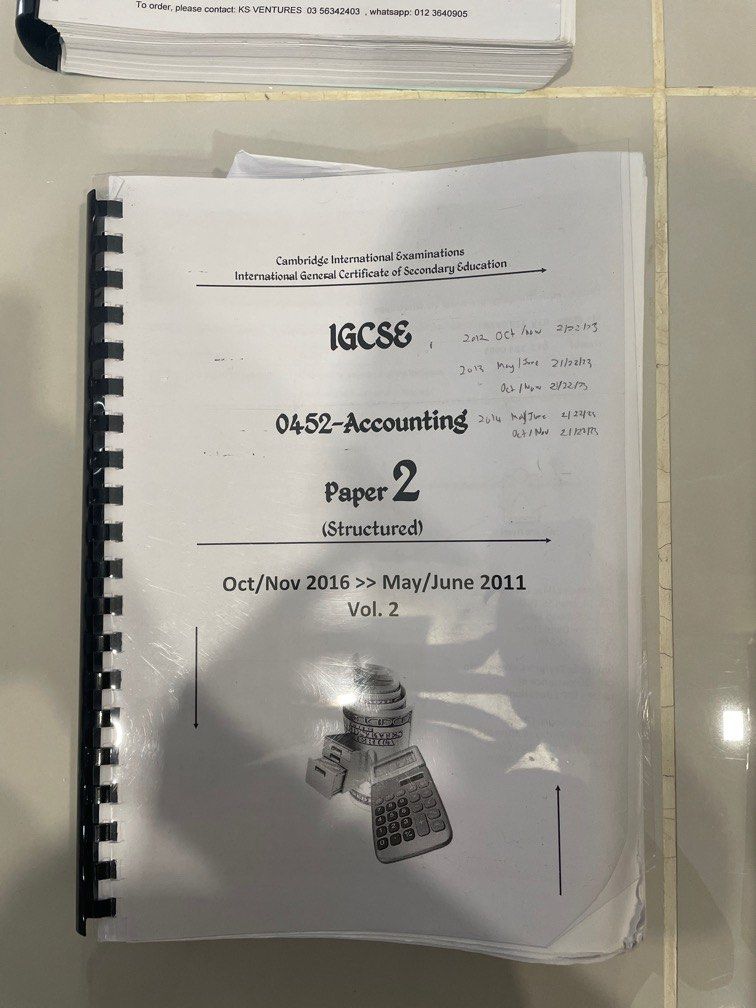 Igcse Accounting 0452 Past Year Papers Hobbies And Toys Books And Magazines Textbooks On Carousell