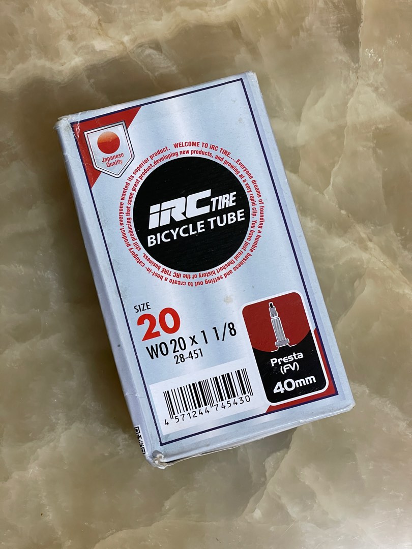 日本iRC 20” Bicycle Tube 單車內胎 (法嘴), 運動產品, 單車及配件, 單車 - Carousell