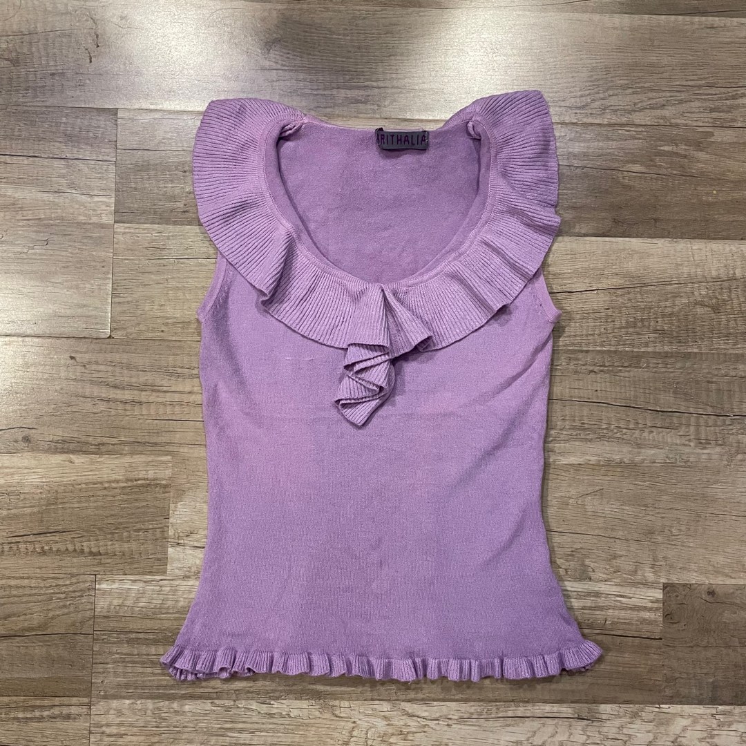 Lavender Knitted Top, Women's Fashion, Tops, Blouses on Carousell