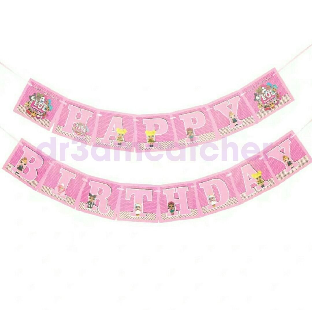 LOL surprise dolls Happy Birthday Banner, Hobbies & Toys, Stationery ...