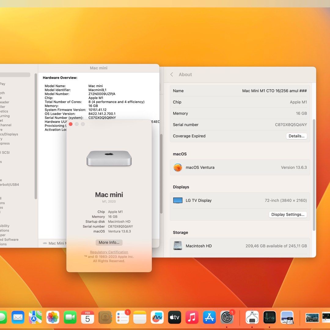 Mac Mini M1 CTO ram 16gb ssd 256gb, Elektronik, Komputer, Desktop di Carousell