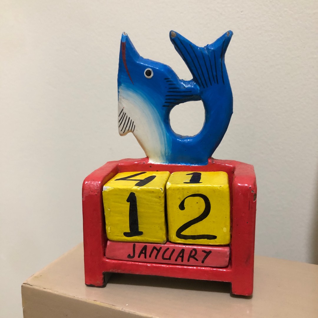 Kalender Abadi Kayu, Antik, Pajangan di Carousell