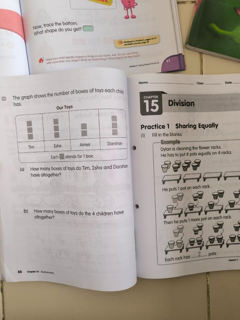 My Pals Here Maths 1A Dan 1B pupils book Dan workbook, Buku & Alat ...