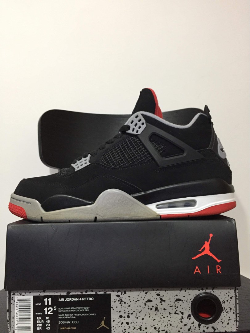 Nike Jordan 4 OG Bred, 他的時尚, 鞋類, 運動鞋、球鞋在旋轉拍賣