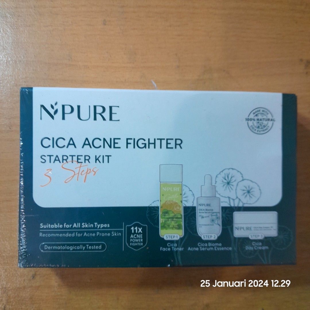 NPURE cica acne fighter starter kit, Kesehatan & Kecantikan, Kulit ...