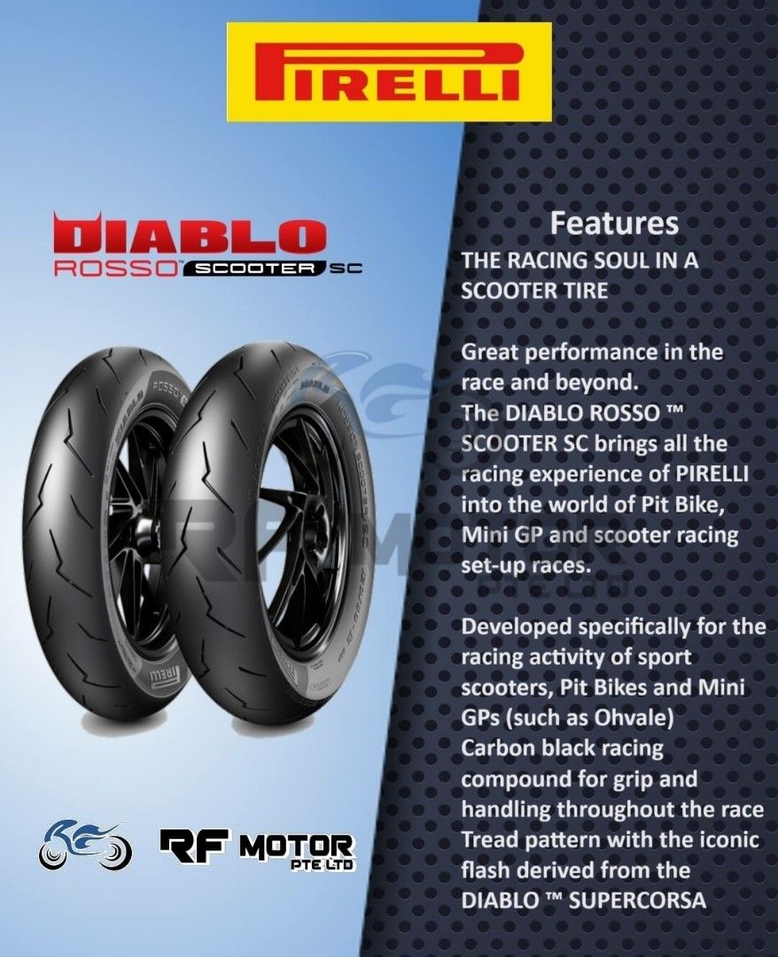Pirelli Diablo Rosso Scooter SC - XMAX / Forza / ADV 350, Motorcycles, Motorcycle Accessories on ...