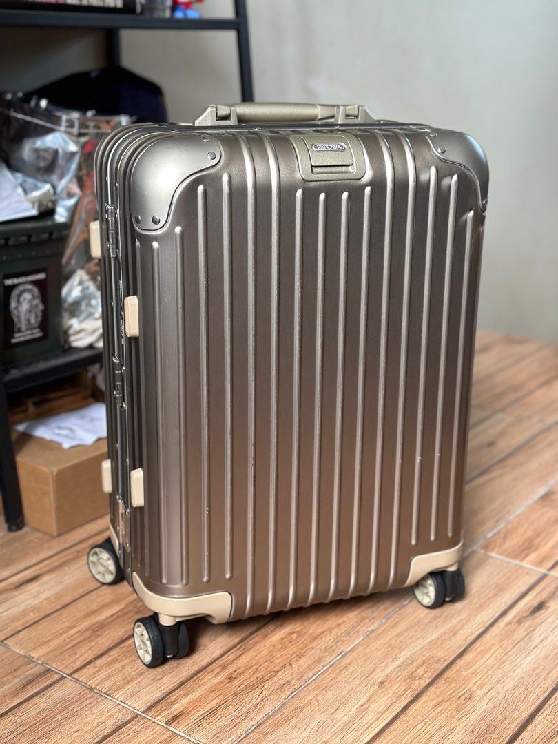RARE Rimowa Topas Cabin 35l Titanium Original Pre-LVMH, Barang Mewah ...