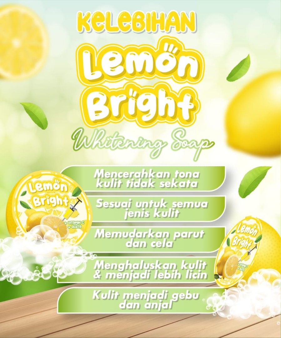 SABUN LEMON WHITENING BOOSTER, Beauty & Personal Care, Bath & Body ...