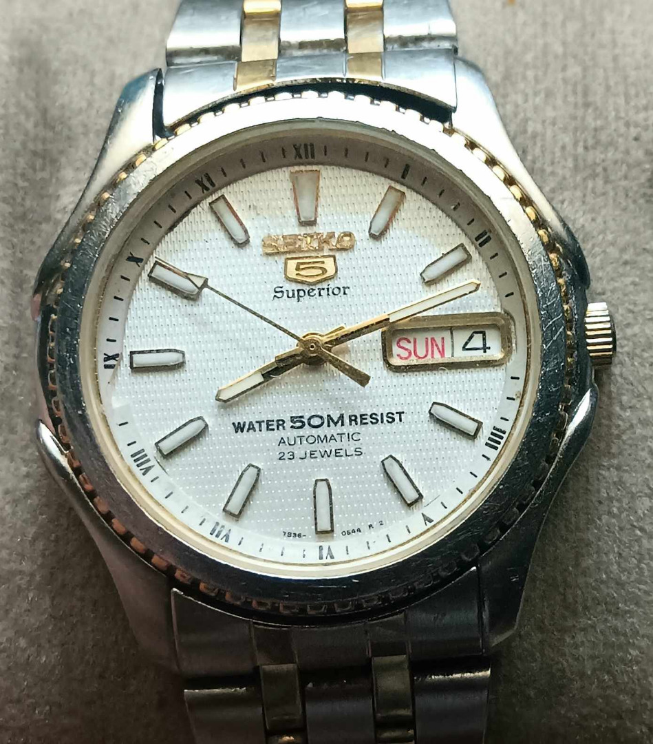 SEIKO 5 Superior 7S36-0090 SKZ050 BMBY June 1998 SOLID Caseback Automatic Men's Watch, Men's ...