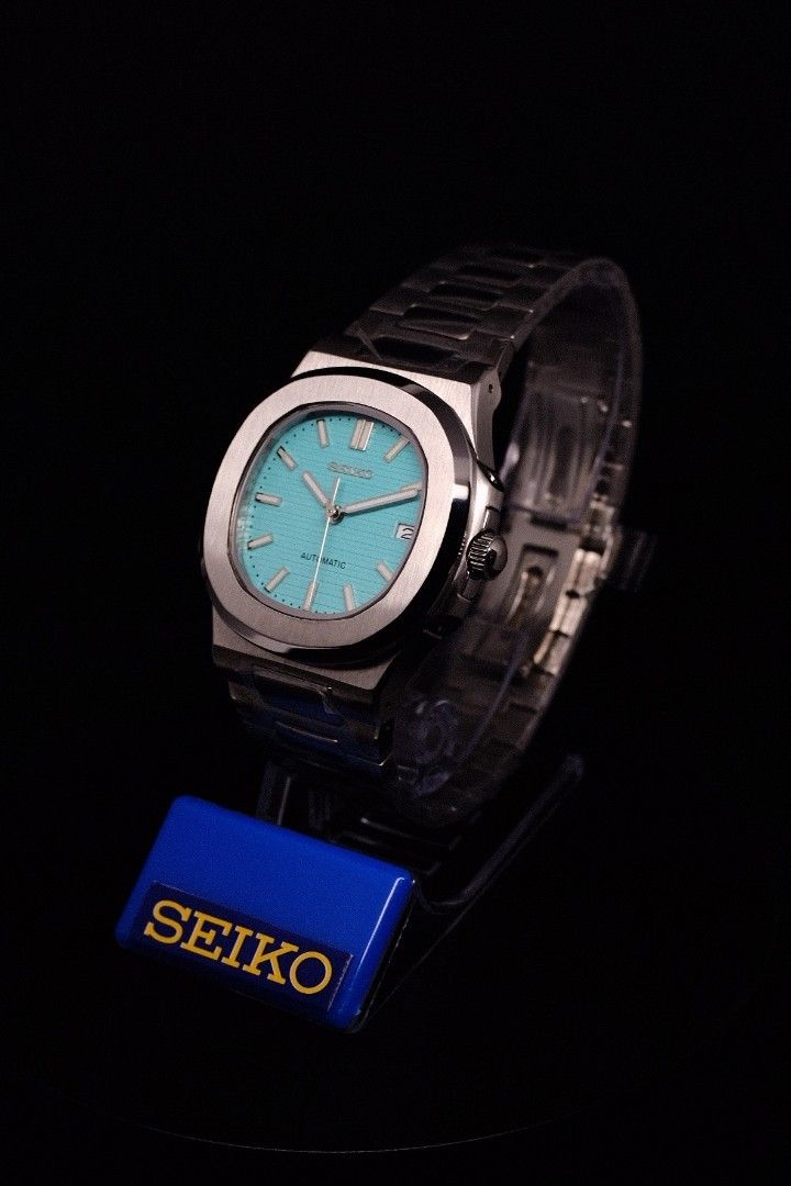SEIKO MOD NAUTILUS TIFFANY BLUE, Luxury, Watches on Carousell