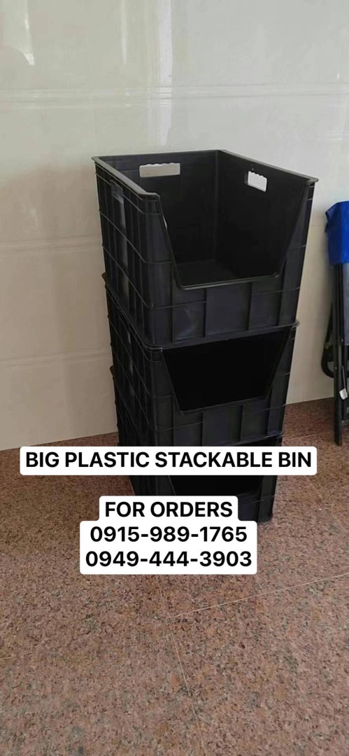 Stackable Crates Black, Commercial & Industrial, Industrial Equipment ...