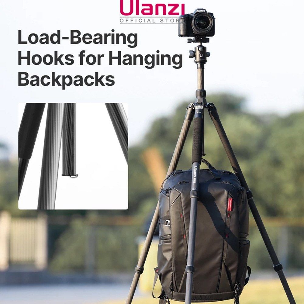 Ulanzi MT-61 1.74M Lightweight Carbon Fiber Travel Tripod Easy to Carry ...