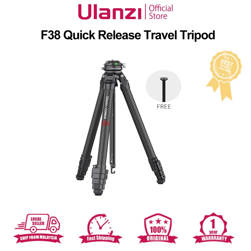 Ulanzi Zero F38 Lightweight Travel Tripod Full Carbon Fiber ...