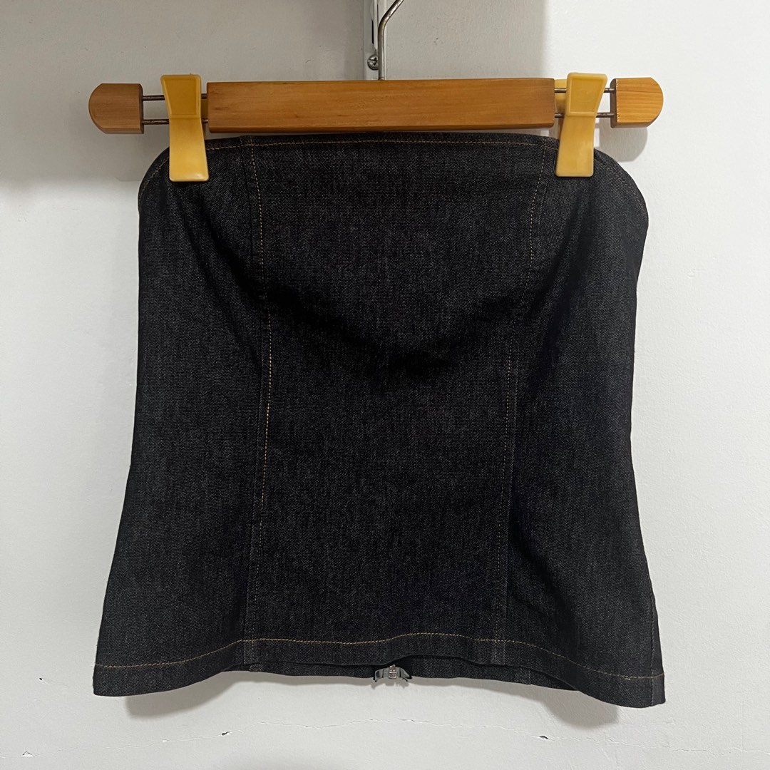 Y2K Denim Tube Top, Women's Fashion, Tops, Others Tops on Carousell