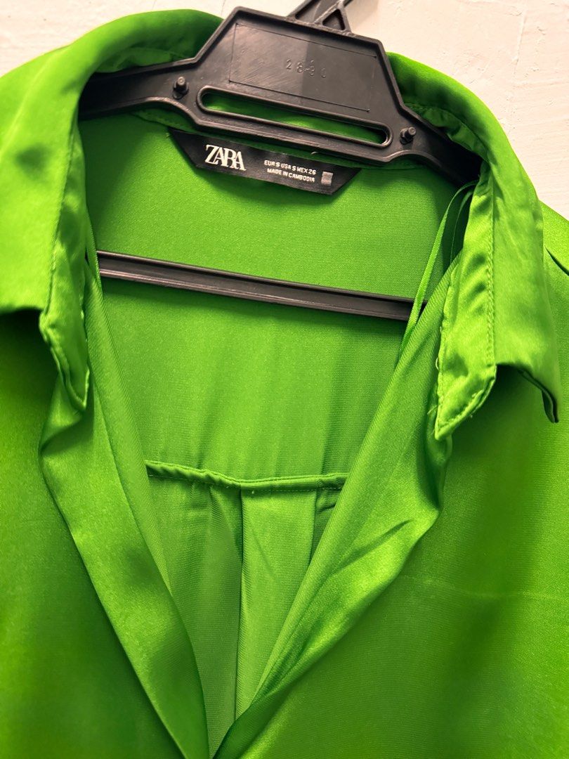 ZARA original - Satin Shirt, Women's Fashion, Tops, Blouses on Carousell