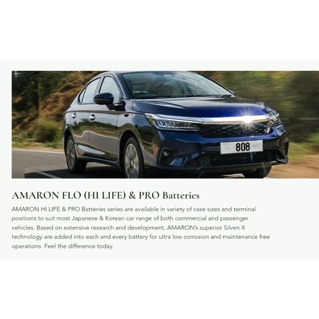 Amaron Flo (Hi-Life) & Pro Batteries, Car Accessories, Accessories on ...