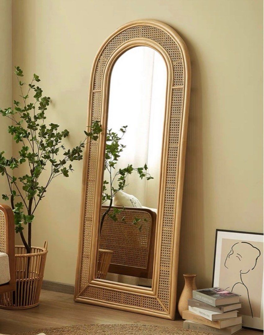 Arch rattan full length mirror, Furniture & Home Living, Home Decor ...