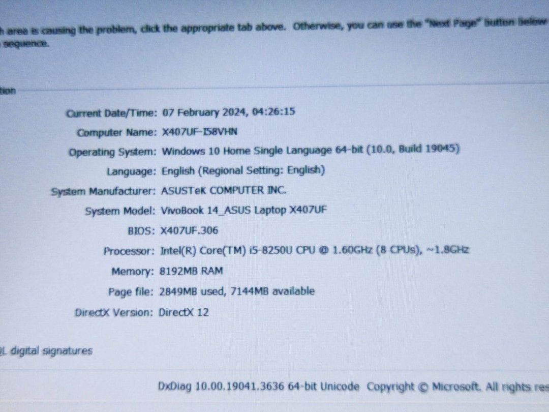 Asus Vivobook X407UF Core i5 Gen8 Ram 8GB SSD 256GB Dual VGA, Elektronik, Komputer, Laptop di ...