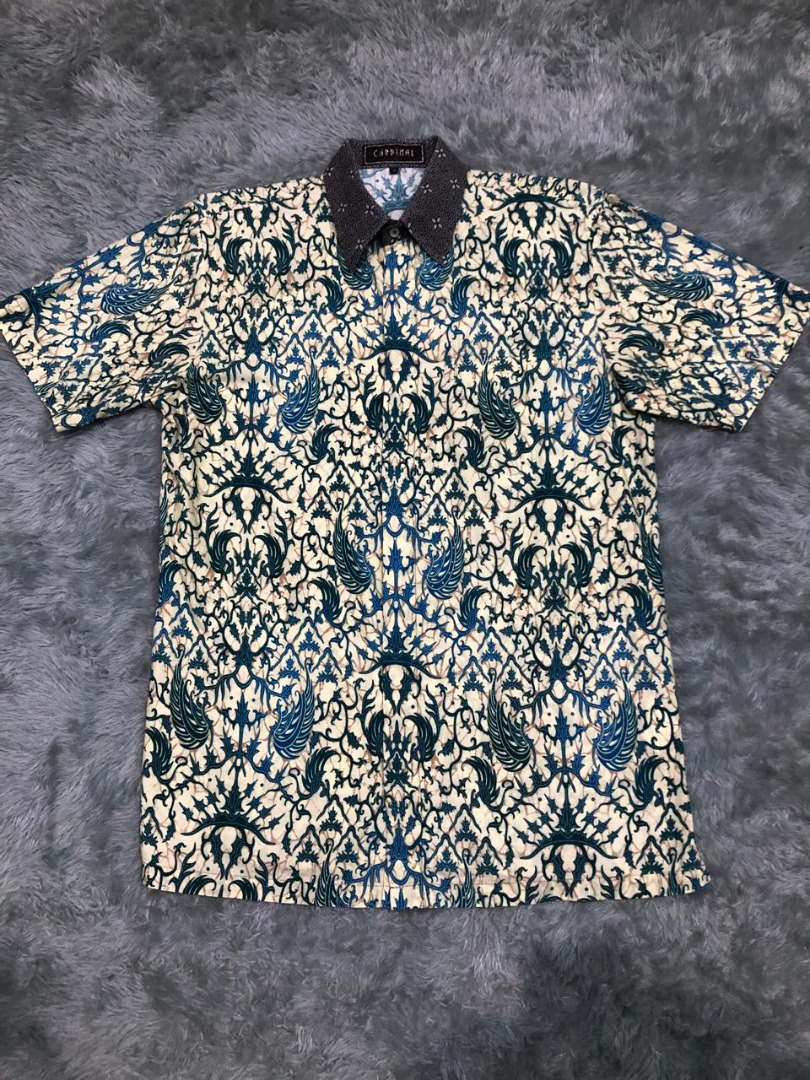 BATIK CARDINAL KUNING, Fesyen Pria, Pakaian , Atasan di Carousell