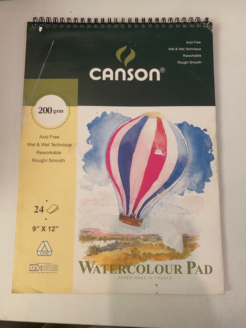 Canson Water Color Pad & Art Canvas Panel, Hobbies & Toys, Stationary ...