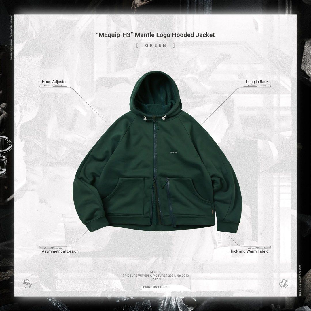 Goopi “MEquip-H3” Mantle Logo Hooded Jacket, 他的時尚, 外套、夾克、大衣在旋轉拍賣