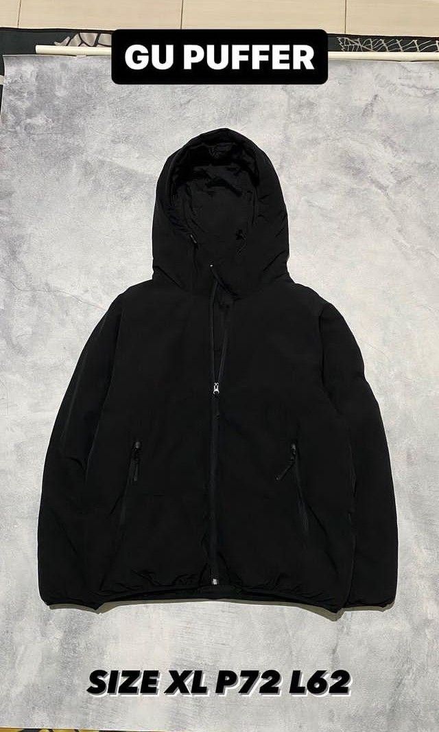 GU UNIQLO PUFFER JACKET, Fesyen Pria, Pakaian , Baju Luaran di Carousell