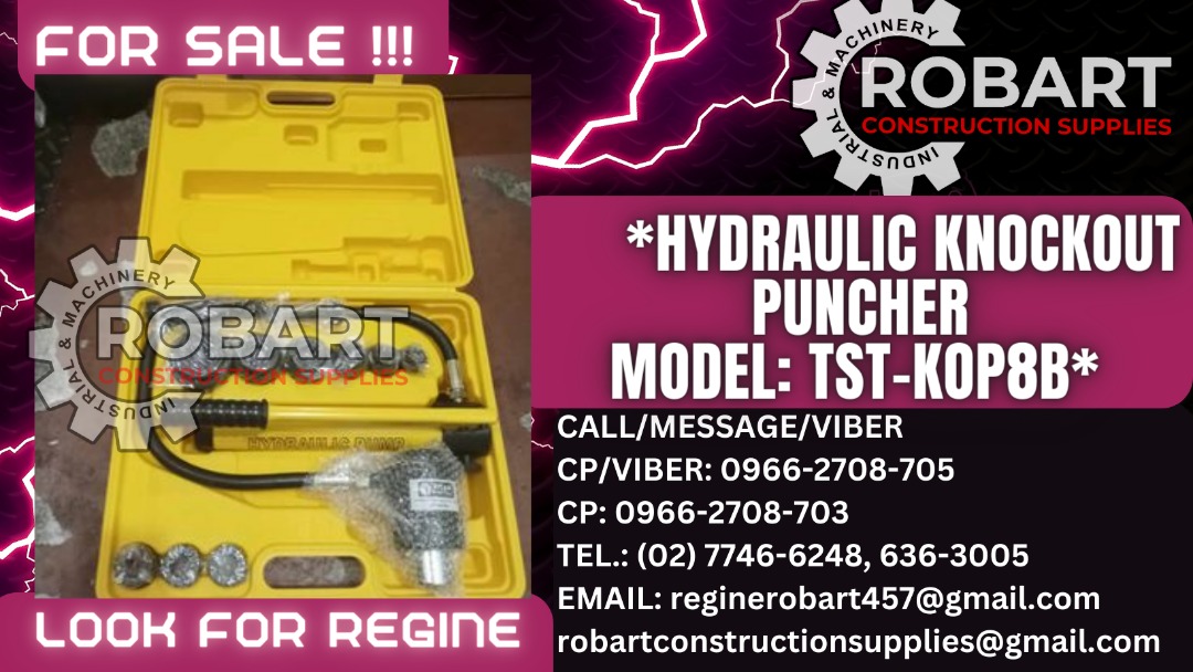 *Hydraulic Knockout Puncher Model: TST-KOP8B*, Commercial & Industrial, Construction Tools ...