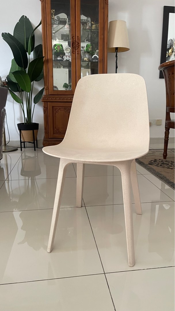 IKEA Odger Chair in white/beige, Furniture & Home Living, Furniture ...