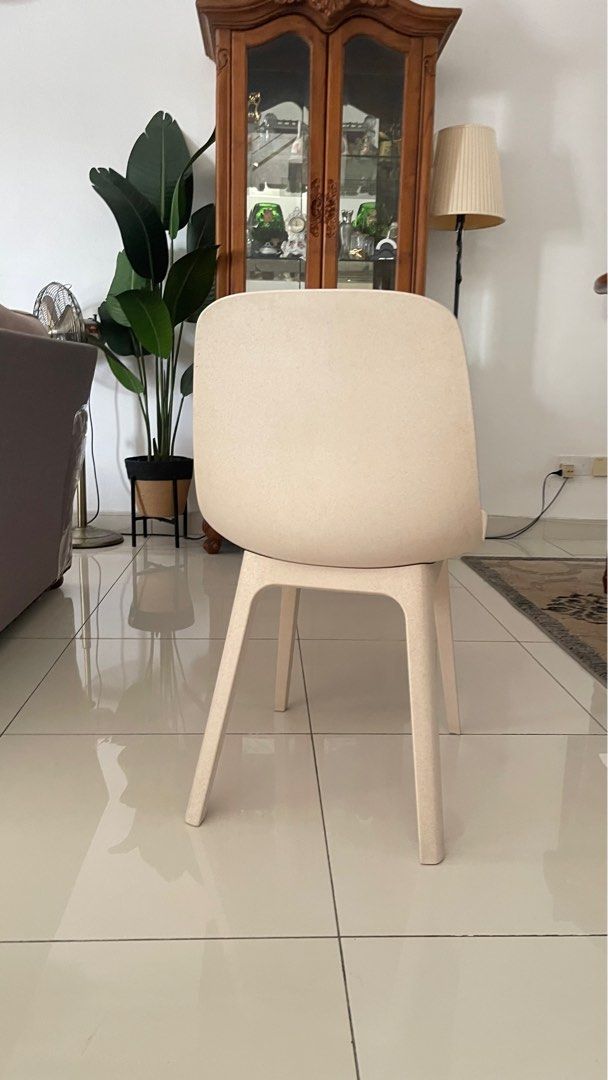 IKEA Odger Chair in white/beige, Furniture & Home Living, Furniture ...