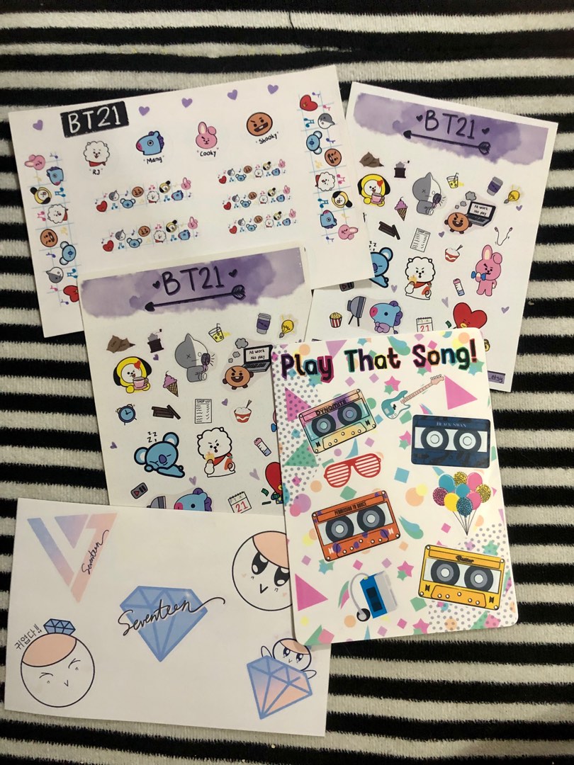 Kpop BTS SVT Sticker Sheet BT21, Hobbies & Toys, Memorabilia ...