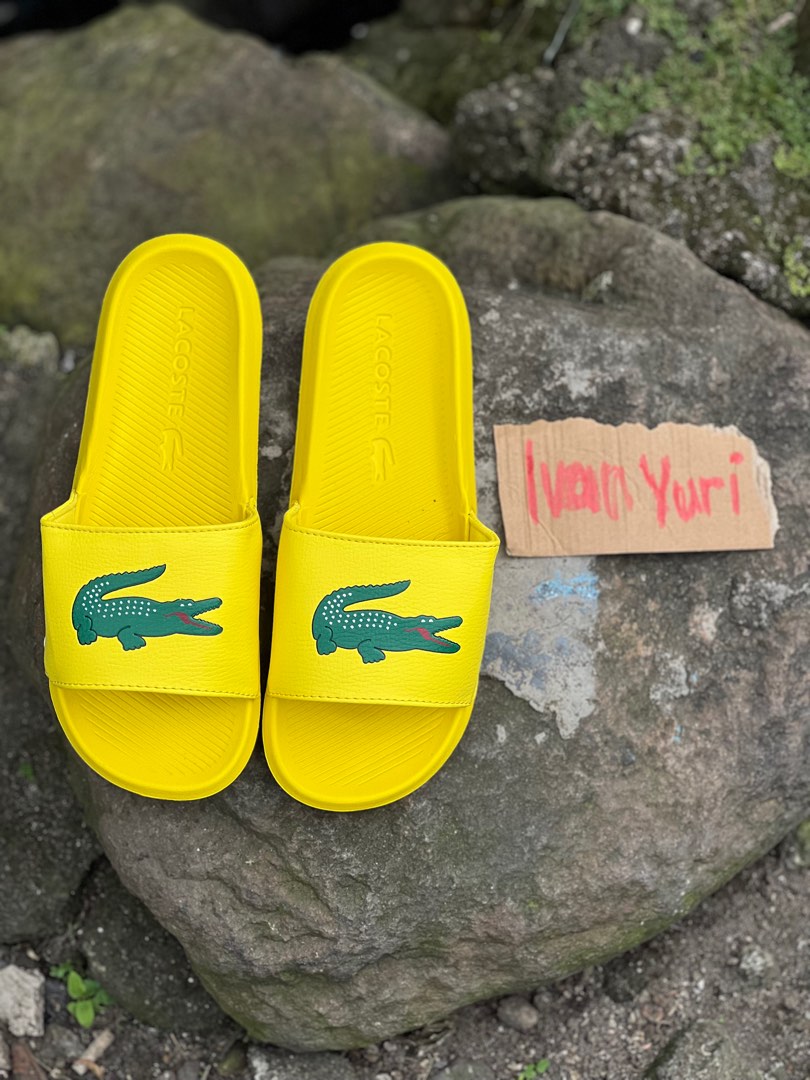 lacoste, Men's Fashion, Footwear, Slippers & Slides on Carousell