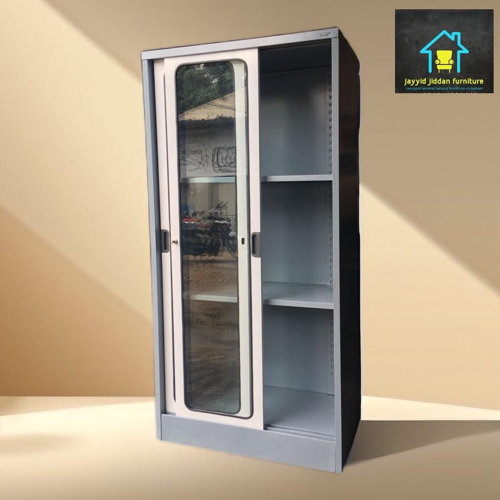 Lemari arsip filing kabinet kaca sliding, Perabotan Rumah di Carousell