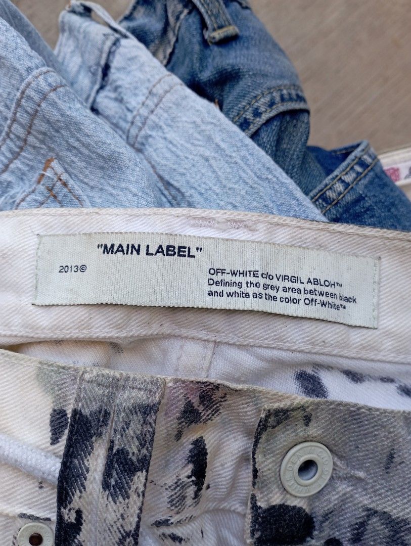 Off White Paint Splatter Pants, Men's Fashion, Bottoms, Trousers on ...