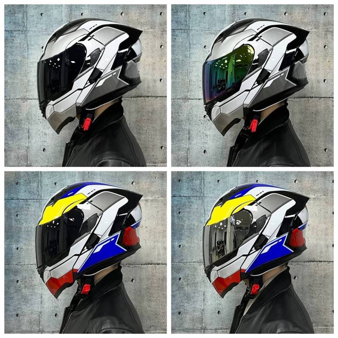 ORZ modular motorbike helmet with dual visor and DOT certification Flip ...