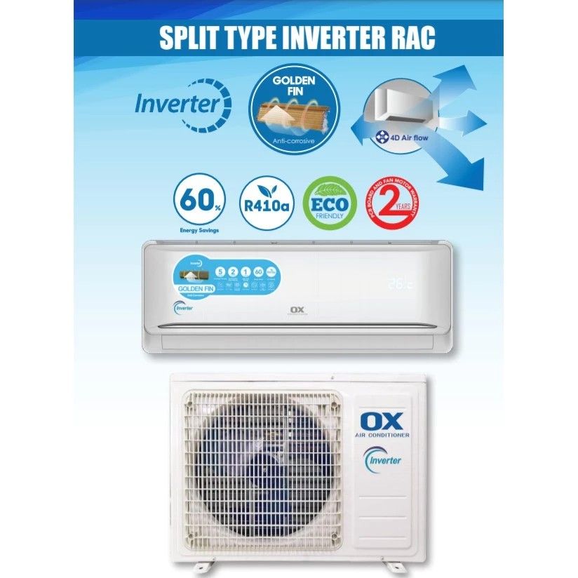 OX SPLIT TYPE INVERTER AIR CONDITIONER 1HP SECONDHAND LIKE NEW, TV ...