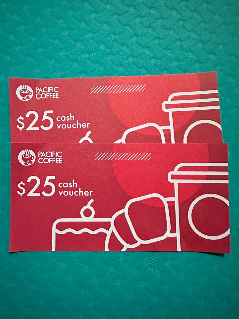 Pacific Coffee $25 Cash Voucher, 門票＆禮券, 現金券、兌換券、禮券 - Carousell