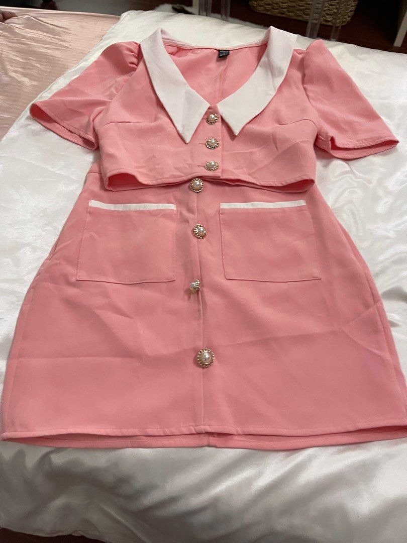 Pink Formal Coordinates with Gold Details Not Chanel Skirt, Women's ...