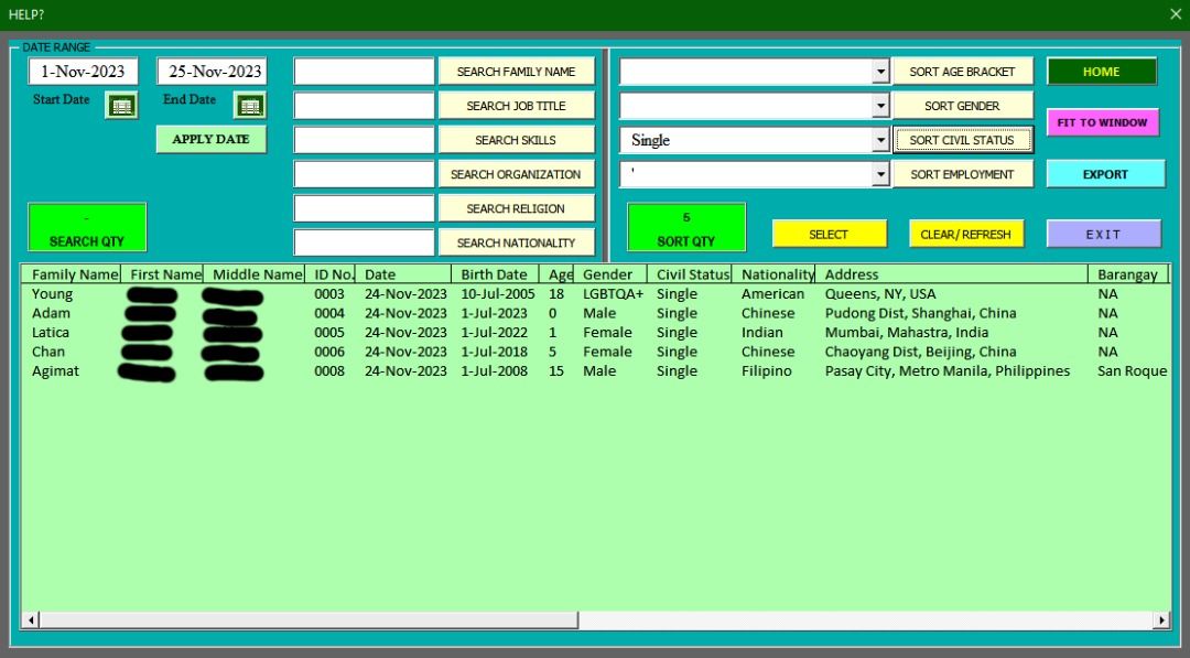 Profiling System created in Microsoft Excel, Computers & Tech, Office ...