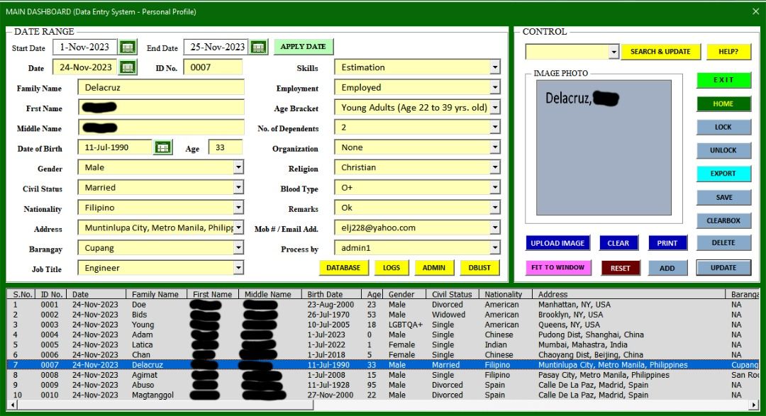 Profiling System created in Microsoft Excel, Computers & Tech, Office ...