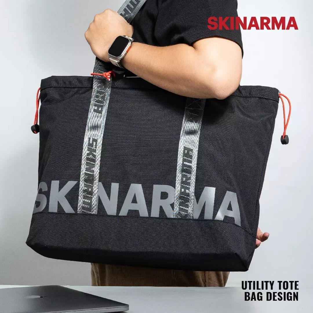 SKINARMA FARDEL Utility Tote Bag - 2D Printing with Water-resistant Zip ...