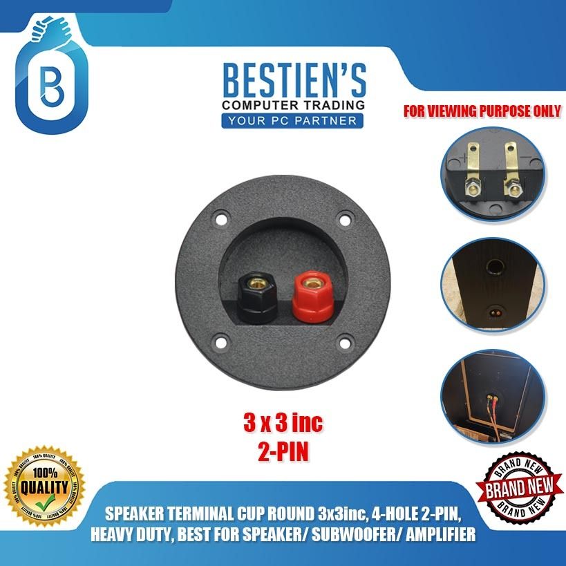 SPEAKER TERMINAL CUP ROUND 3x3inc, 4-HOLE 2-PIN, HEAVY DUTY, BEST FOR ...