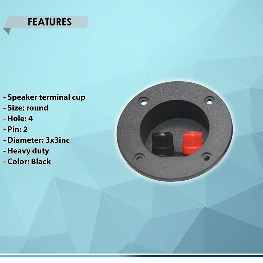 SPEAKER TERMINAL CUP ROUND 3x3inc, 4-HOLE 2-PIN, HEAVY DUTY, BEST FOR ...