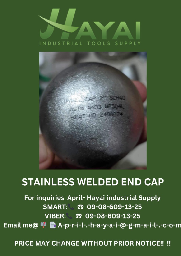 Stainless welded end cap, Commercial & Industrial, Construction Tools & Equipment on Carousell
